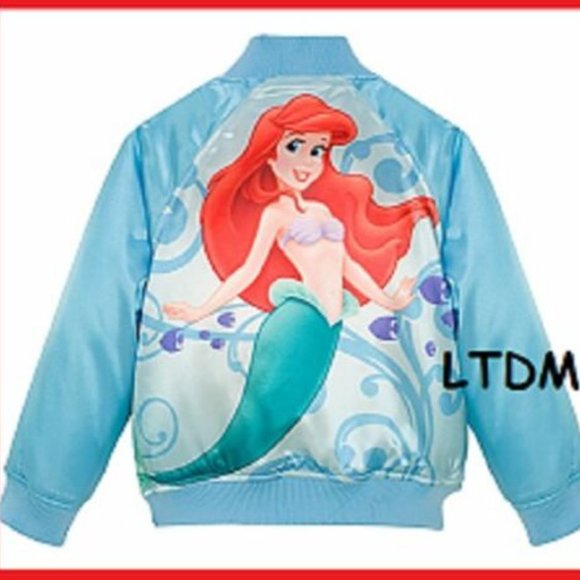 Jackets & Coats | Brand New Disney Store Ariel Satin Varsity Jacket ...